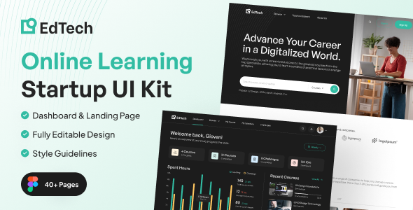 EdTech - Online Learning Startup Web UI Kit by DhuhaCreative | ThemeForest